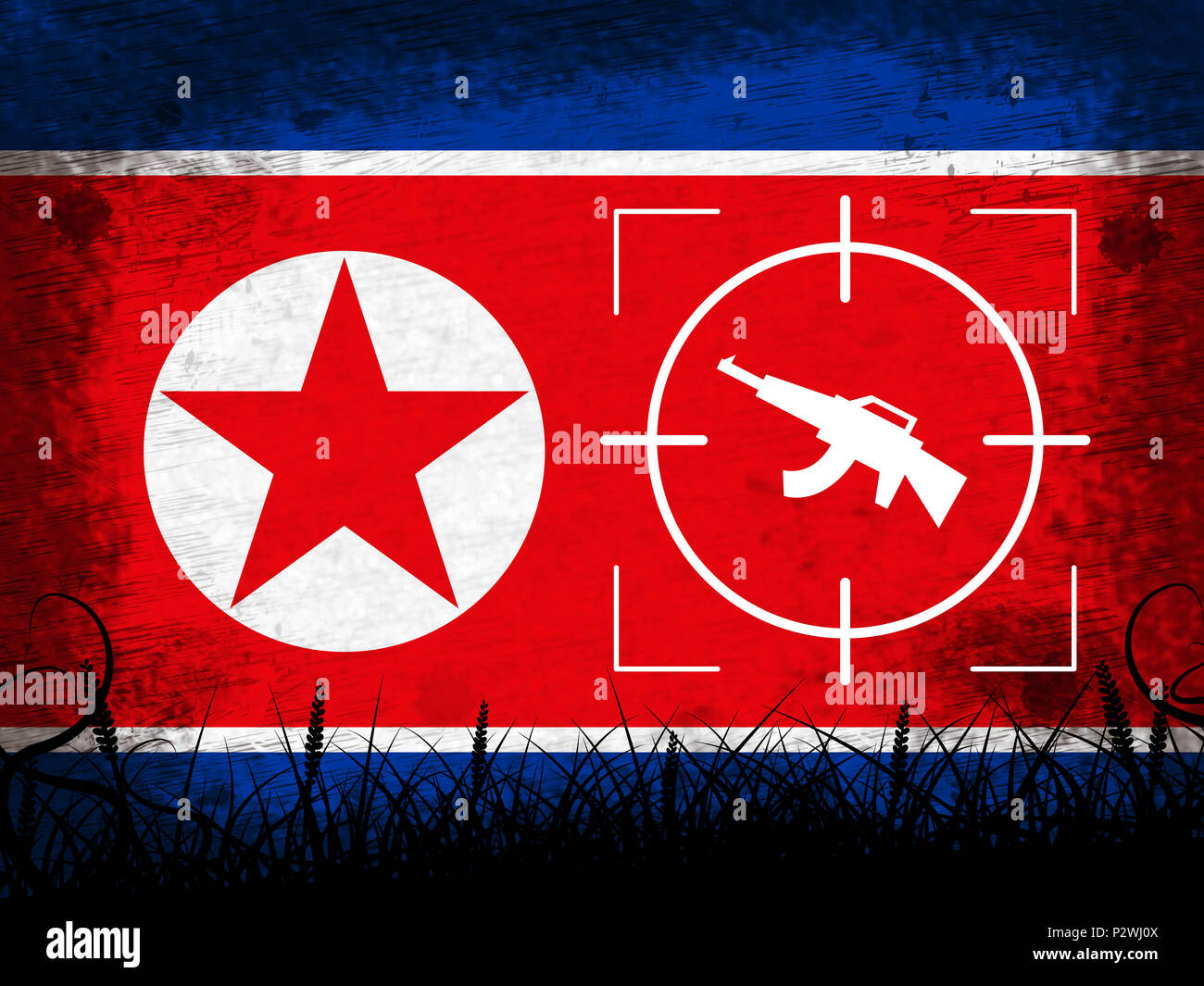 Dprk flag 3d illustration hi-res stock photography and images - Alamy