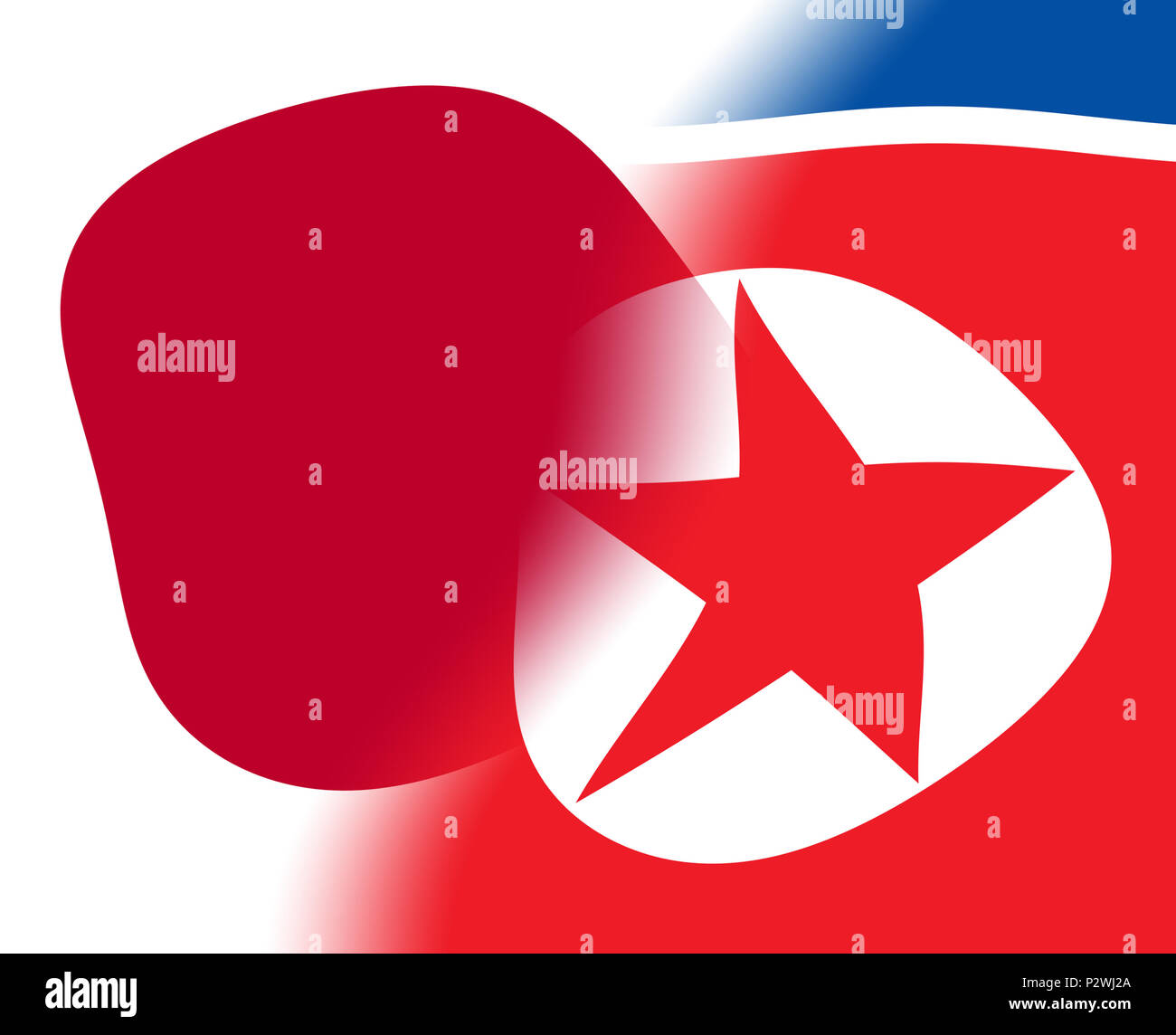Japan And North Korean Cooperation 3d Illustration. International ...