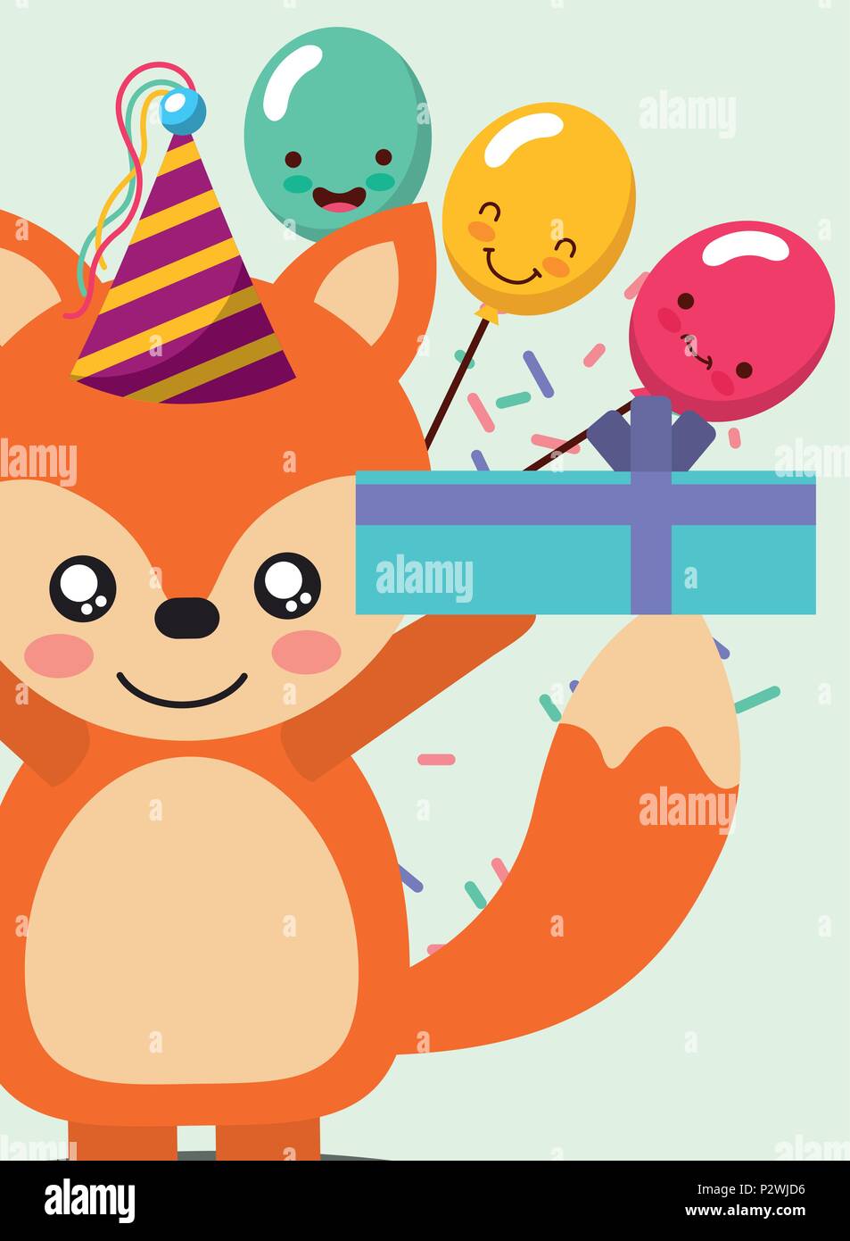 cute animal happy birthday Stock Vector Image & Art - Alamy