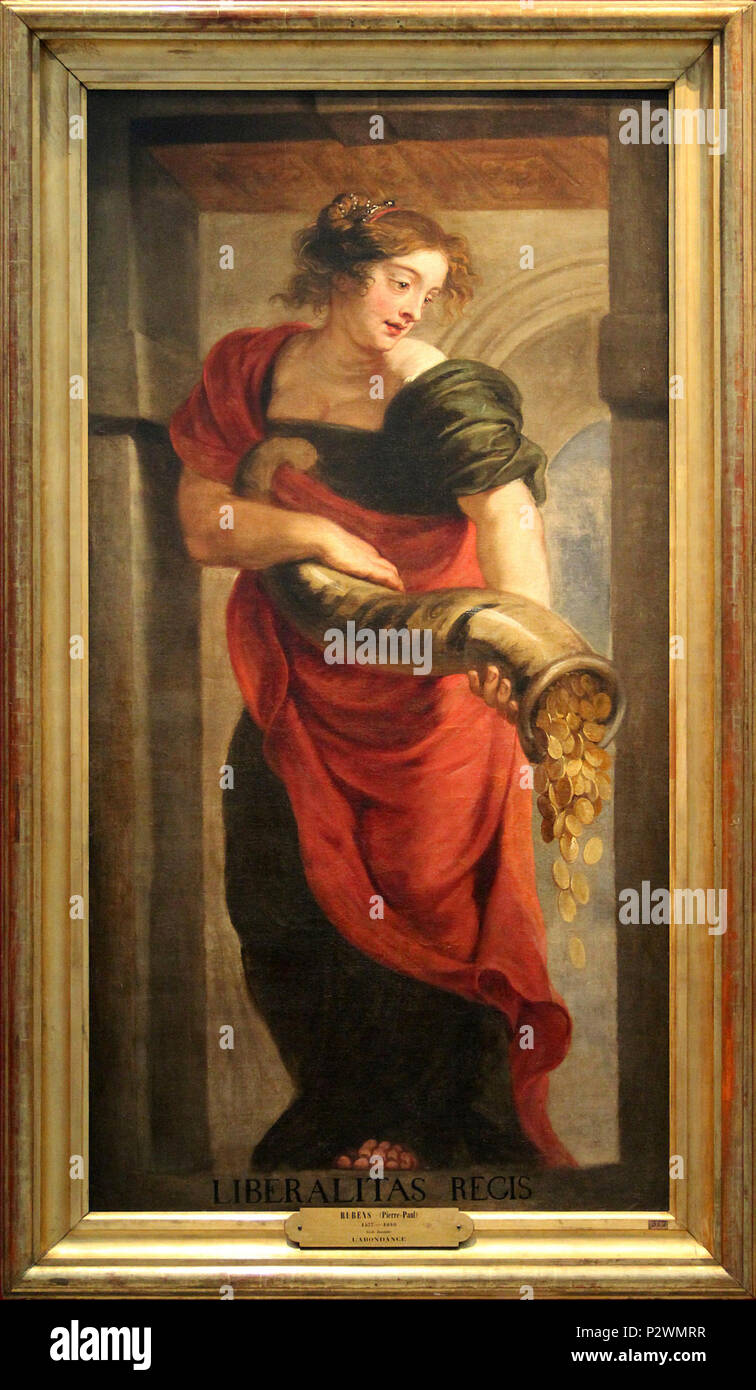 « La Libéralité du roi », huile sur toile (H. 284 cm, l. 145 cm) de Jan van den Hoecke réalisée ...