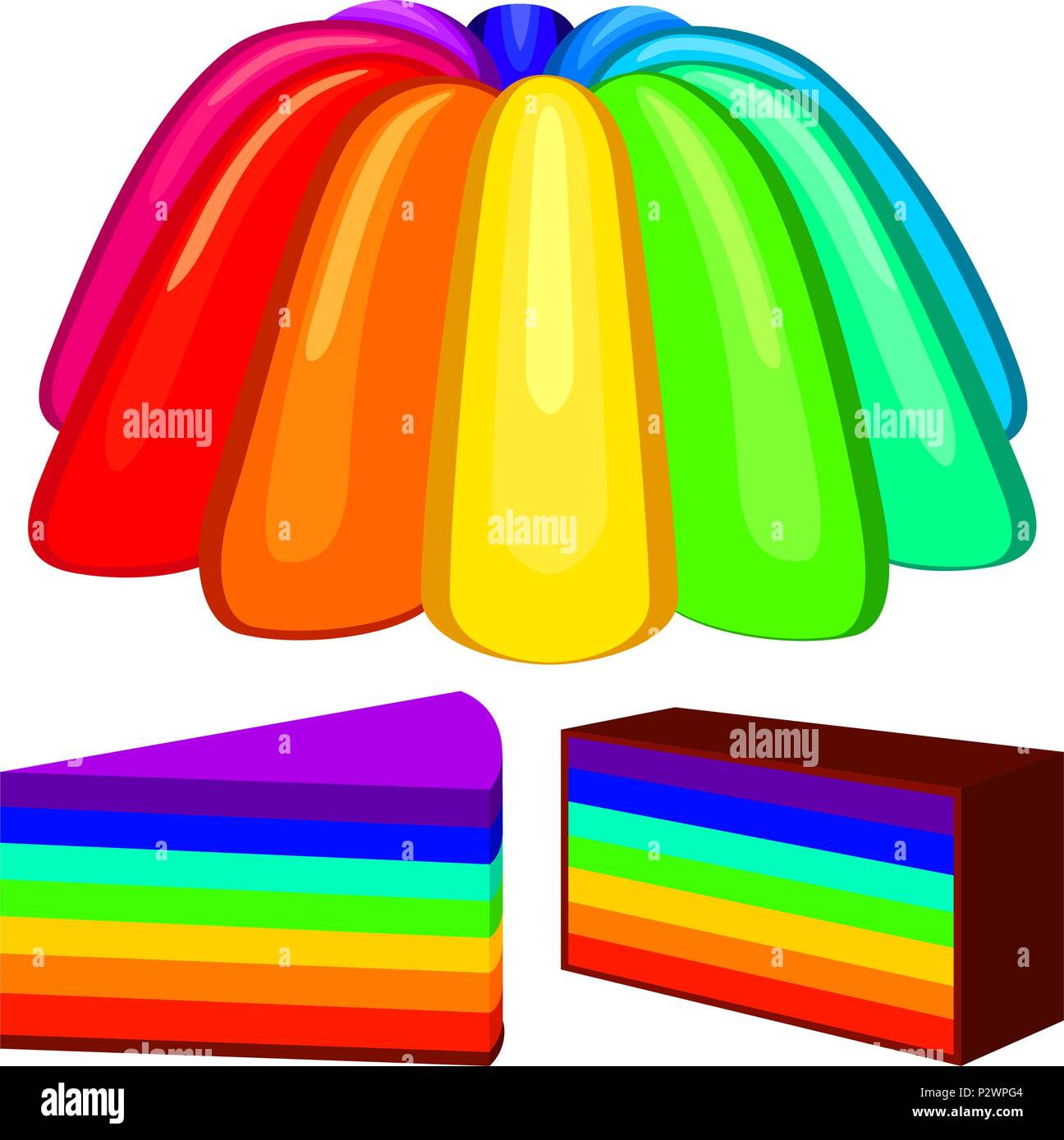 Colorful cartoon rainbow jelly pudding set Stock Vector Image & Art - Alamy