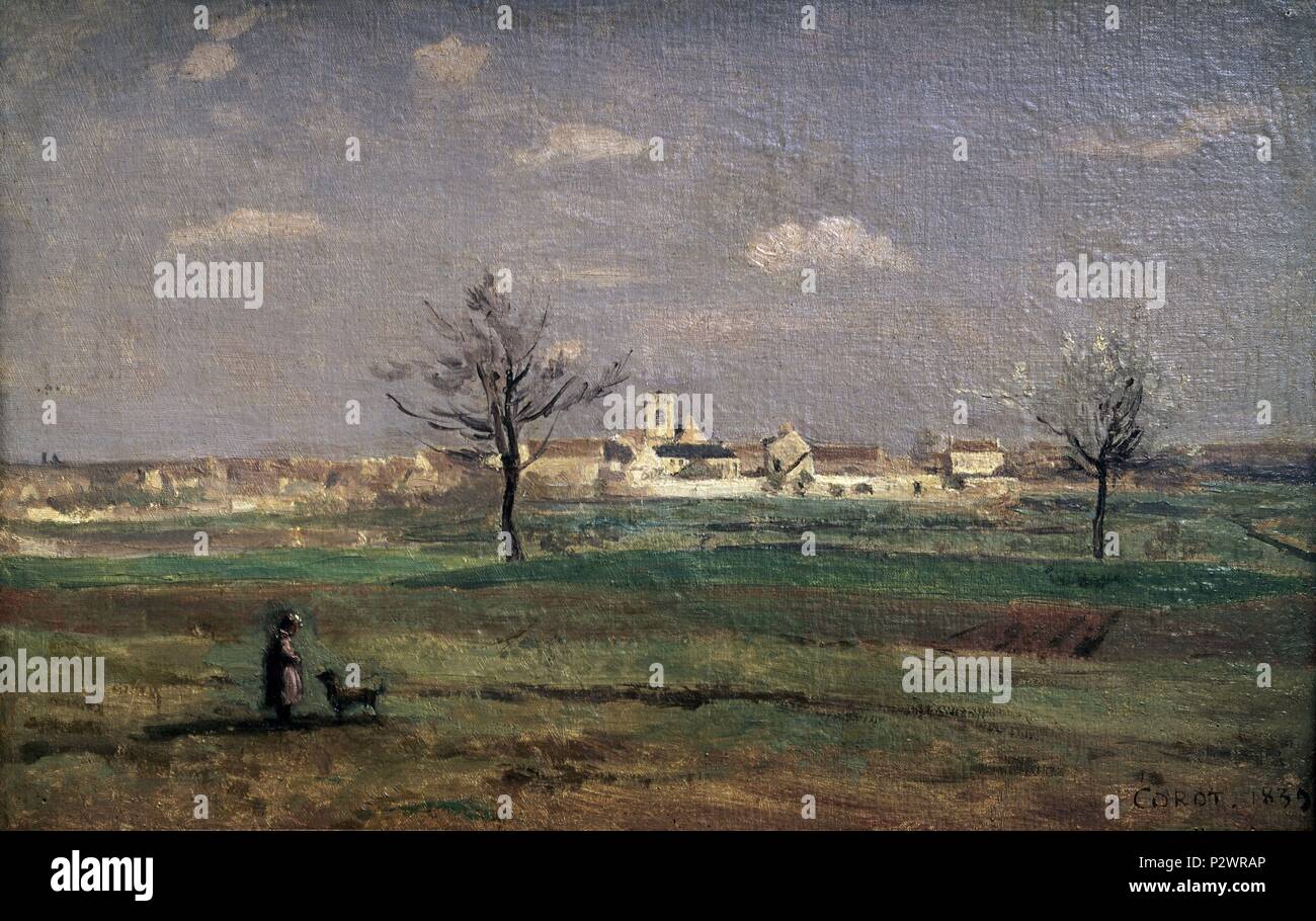 LA ALDEA DE ROSNY. Author: Jean Baptiste Camille Corot (1796-1875 ...