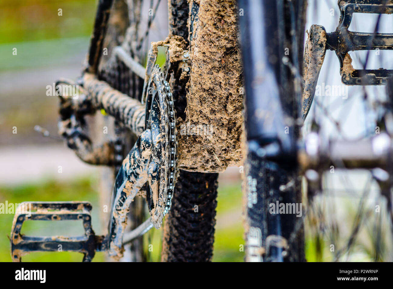 Bottom Bracket Area of Dirty Mountain Bike After the Race Stock Photo ...