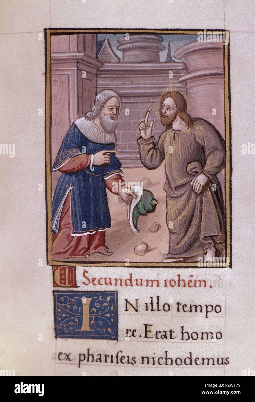 EVANGELIARIO-JESUS CON NICODEMO. Location: BIBLIOTECA NACIONAL ...