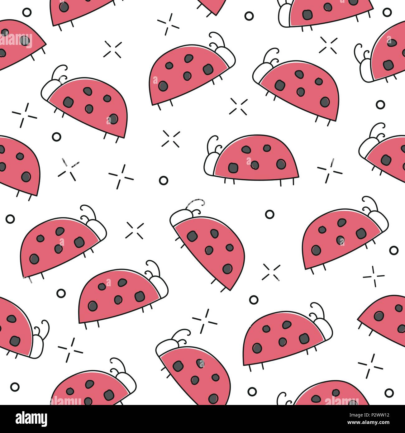 ladybug seamless pattern, abstract texture. vector art illustration for ...