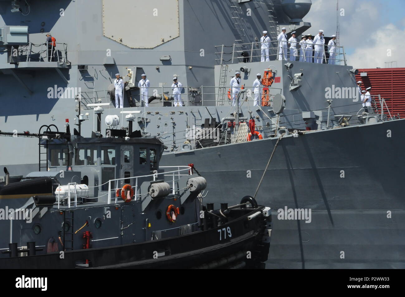 The crew of the USS Gridley, a 510-foot Raleigh Burke-class destroyer ...