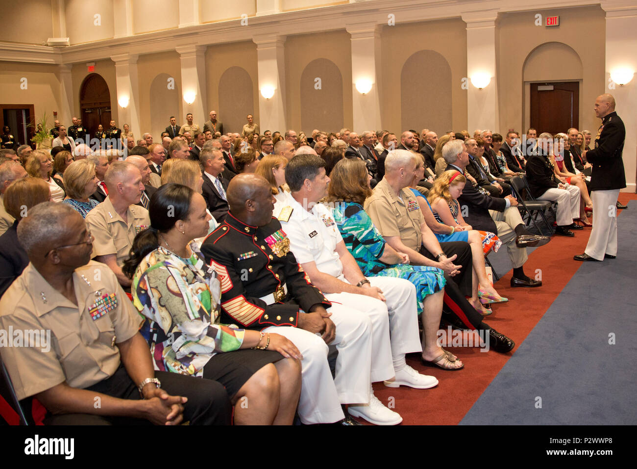 Commandant of the Marine Corps Gen. Robert B. Neller, speaks to guests ...