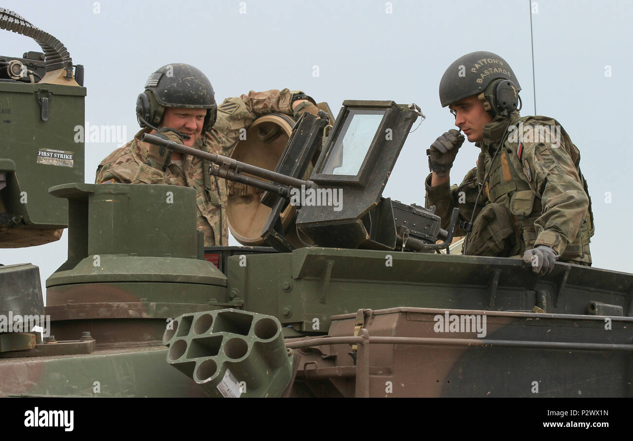 TRZEBIEN, Poland – A Polish soldier of 10th Armoured Cavalry Brigade ...
