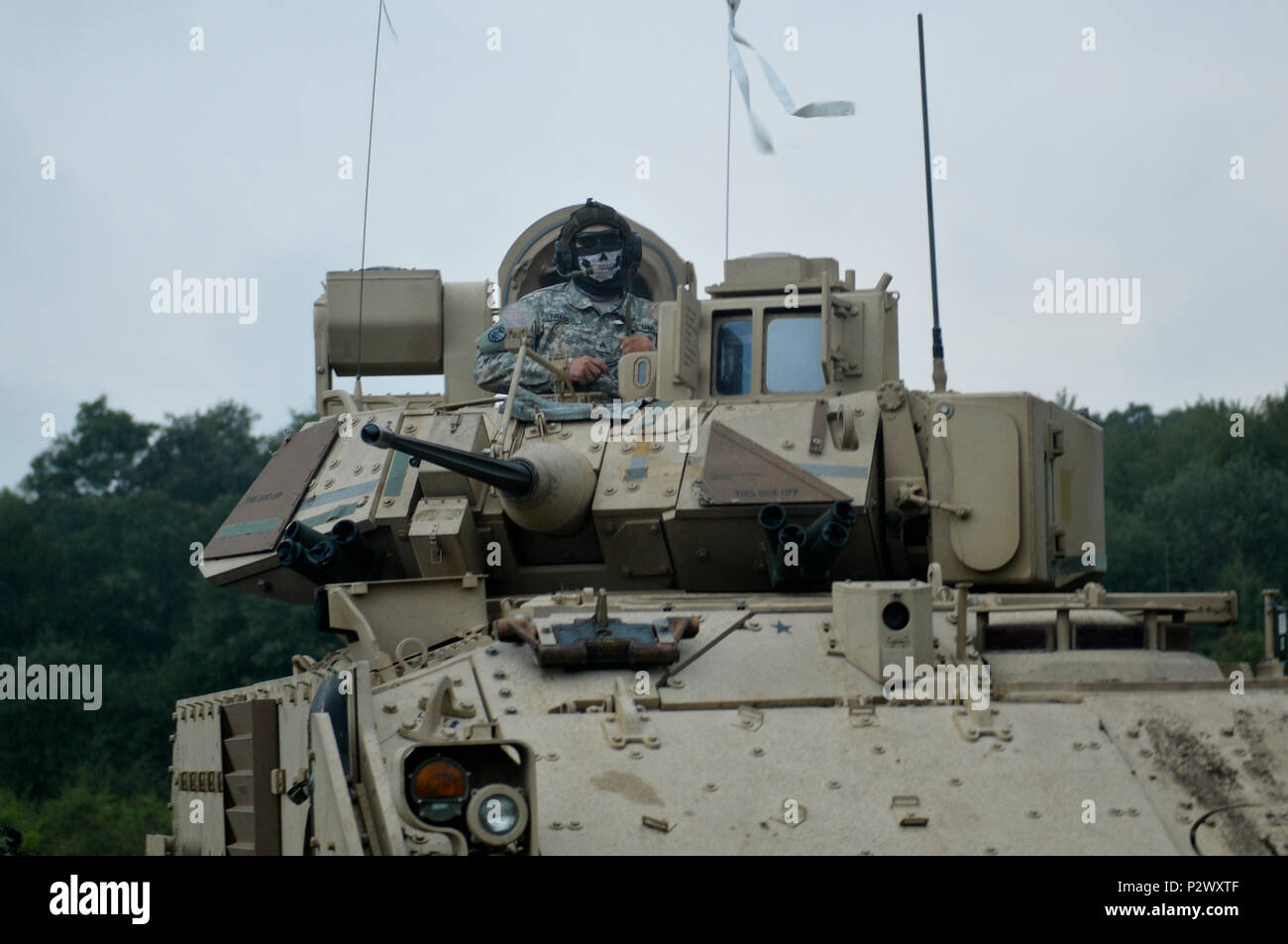 A Soldier with Bravo Company, 3rd Battalion, 116th Cavalry Brigade ...