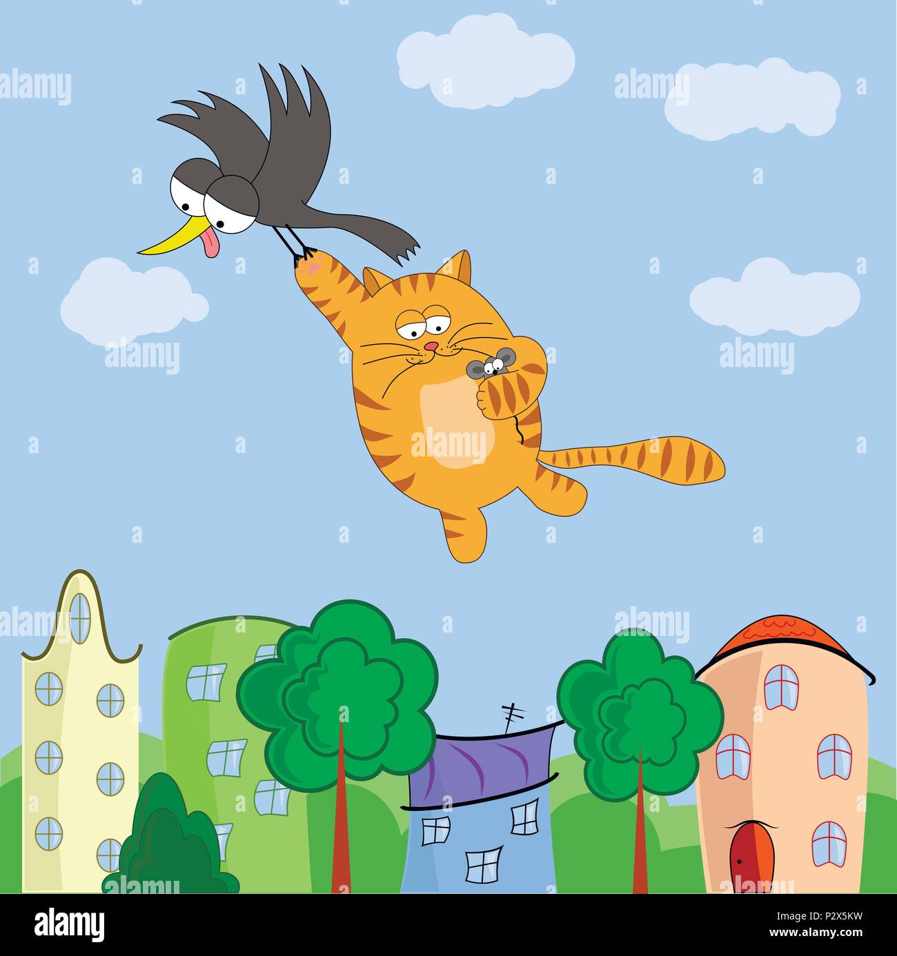 Journey of the crow, cat and mouse Stock Vector Image & Art - Alamy