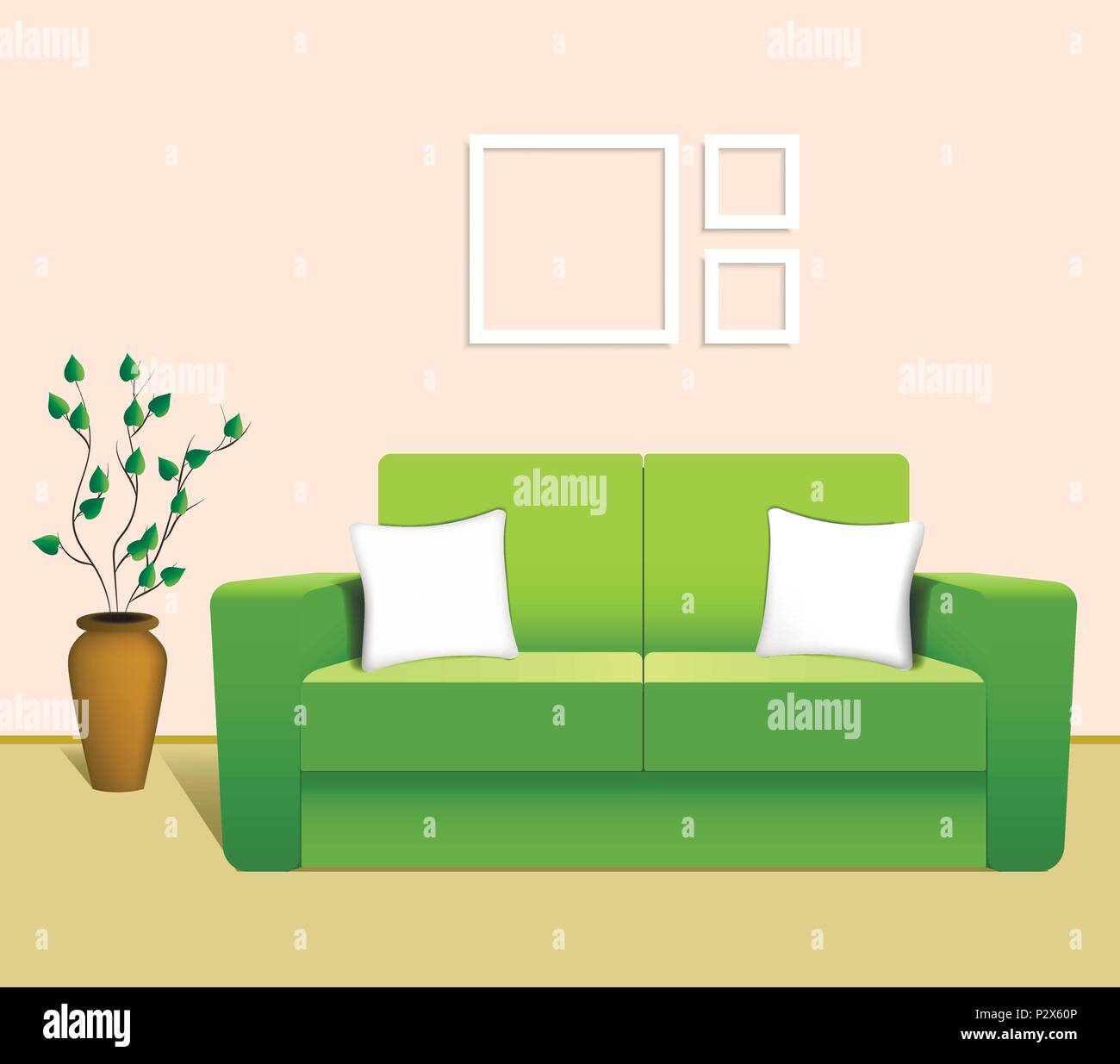 Living room sofa wall Stock Vector Images - Alamy