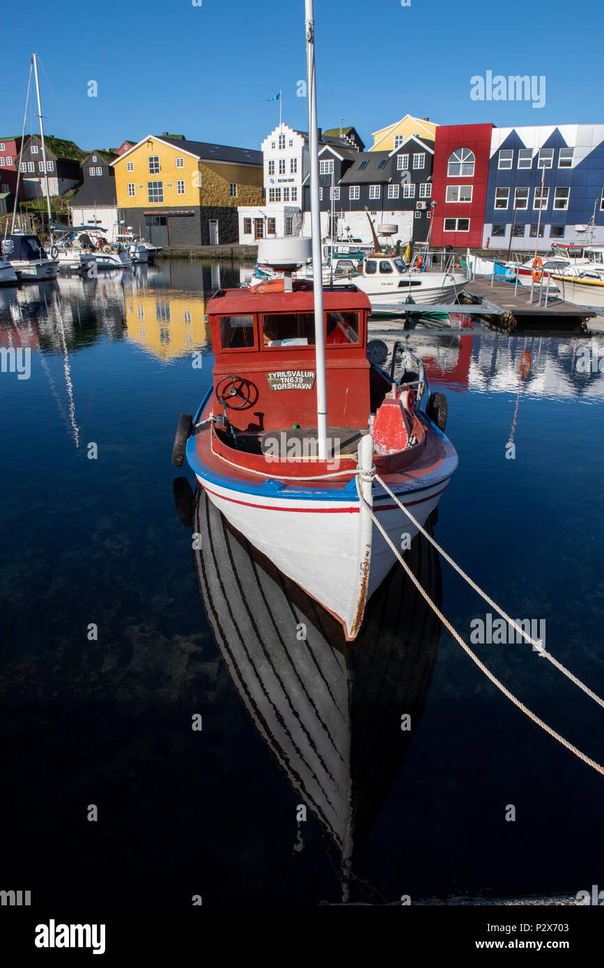 Denmark, Faroe Islands, Torshavn. Capital city of Faroes. Early morning ...