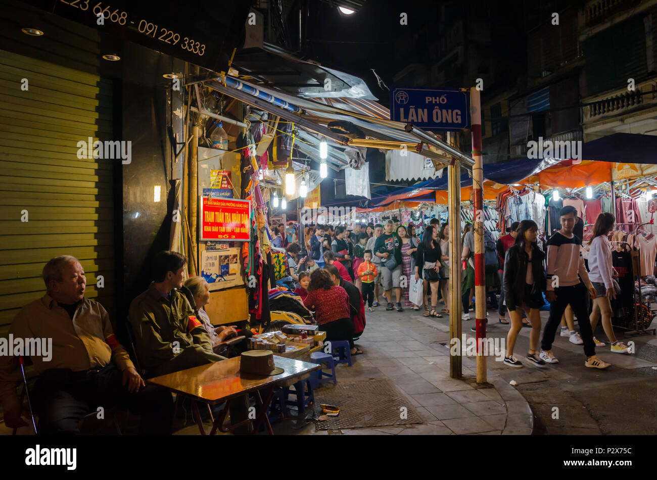 Hanoi,Vietnam - November 5,2017 : Night street market in Hanoi Old ...