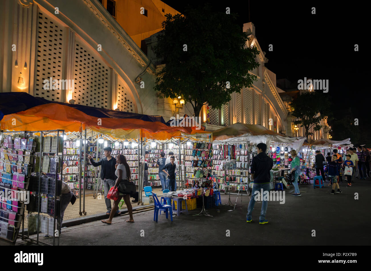 Hanoi,Vietnam - November 5,2017 : Night street market in Hanoi Old ...
