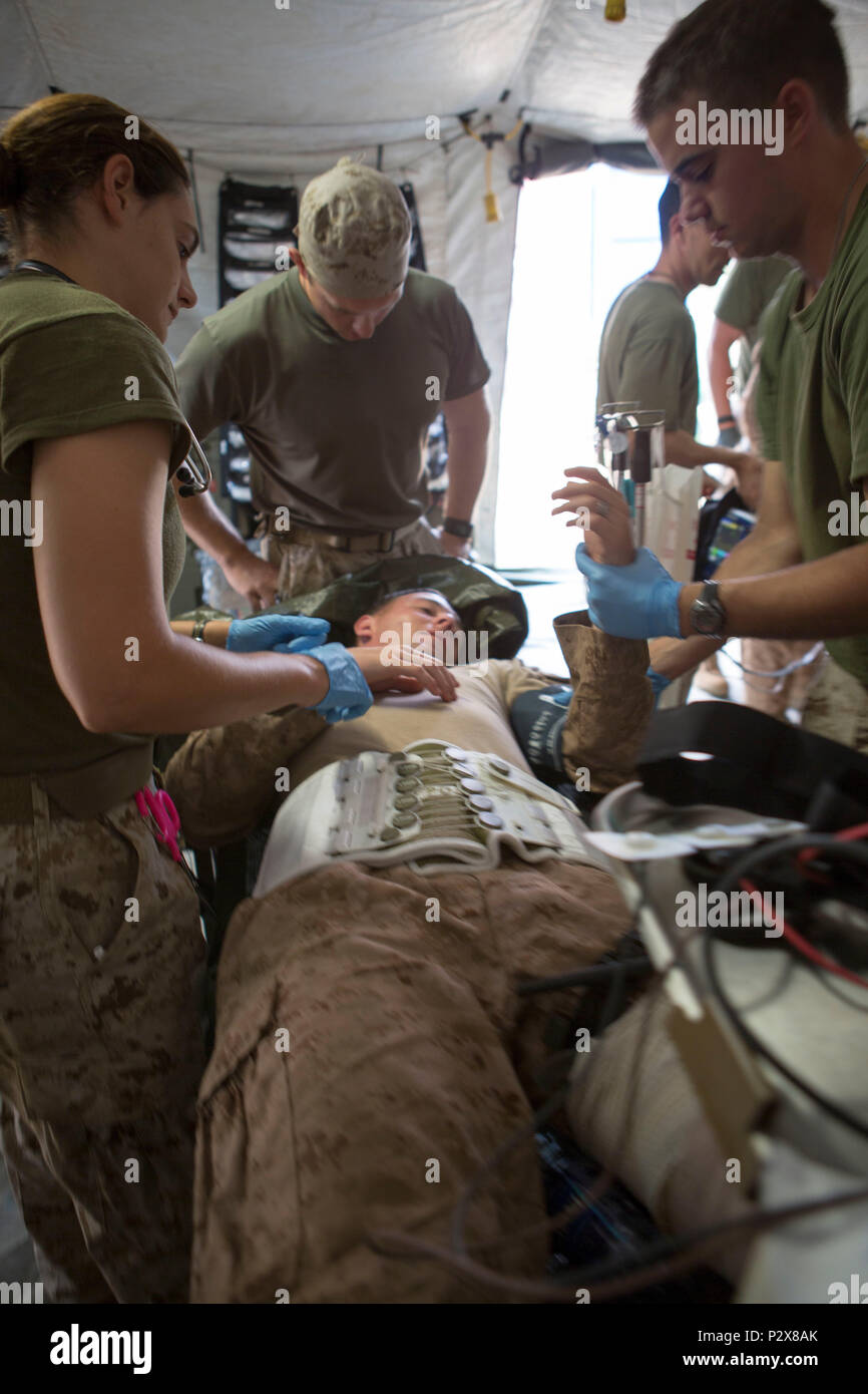U.S. Navy medical personnel with Special Purpose Marine Air-Ground Task ...