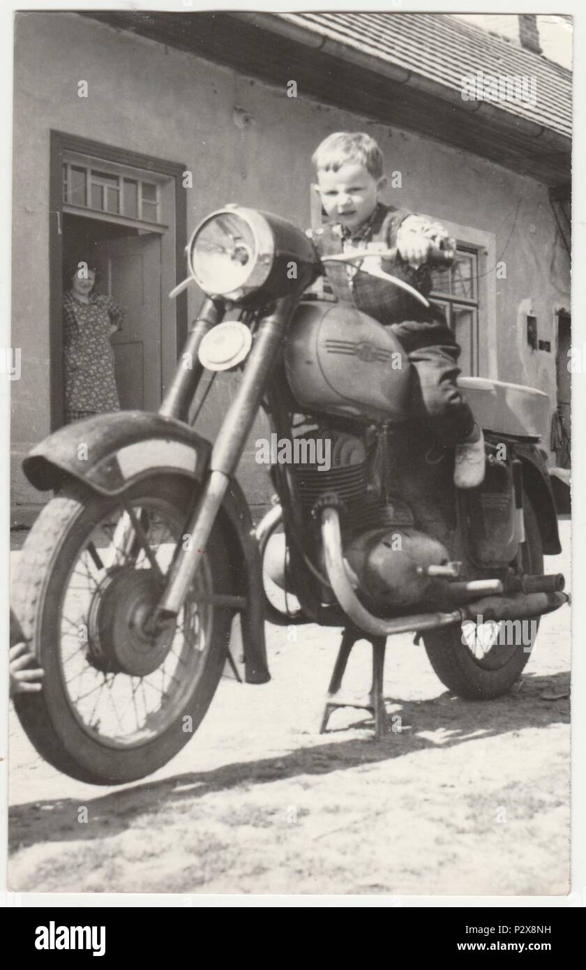 Photography Art & Collectibles Boy on motorcycle Vintage photo etna.com.pe