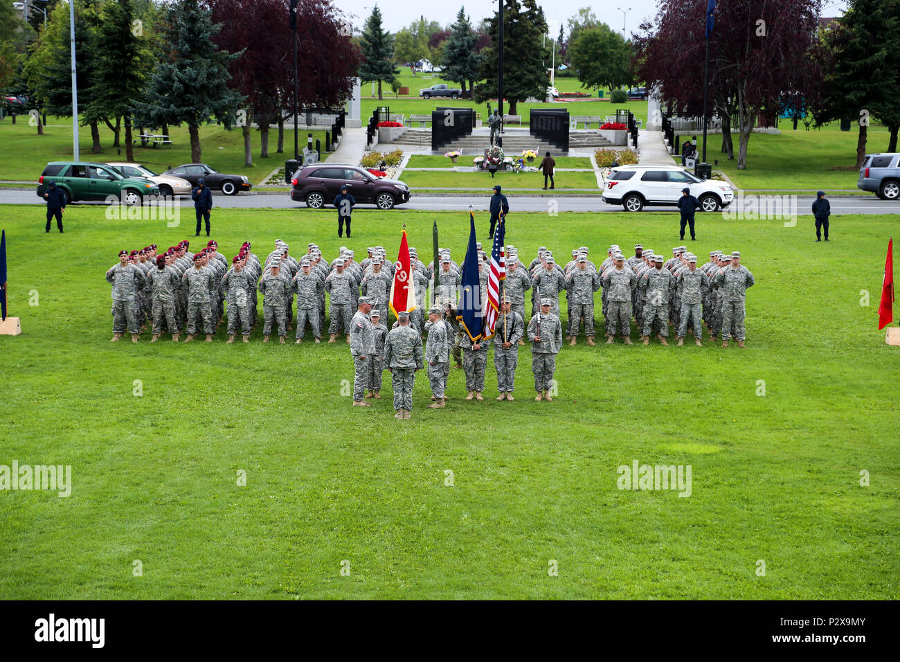 Alaska Army National Guardsmen participate in a ceremonial deactivation ...