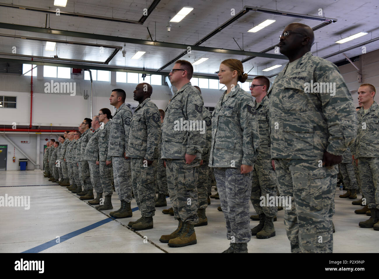 Ohio Air National Guard Airmen attend the change of command ceremony ...