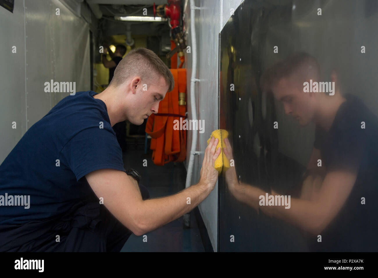 160804-N-WC455-077 ARABIAN GULF (Aug. 4, 2016) – Electrician's Mate ...