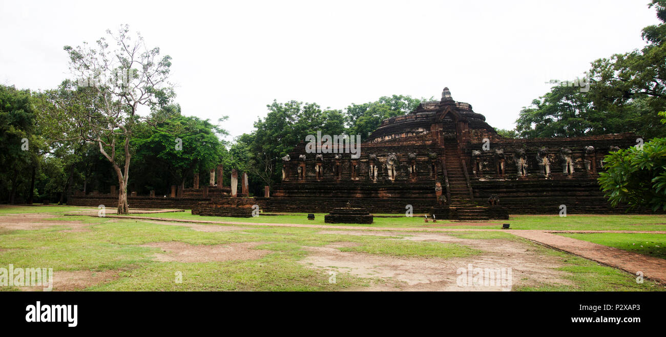 View landscape Wat Chang Rop or Wat Chang Rob in ancient building and ...