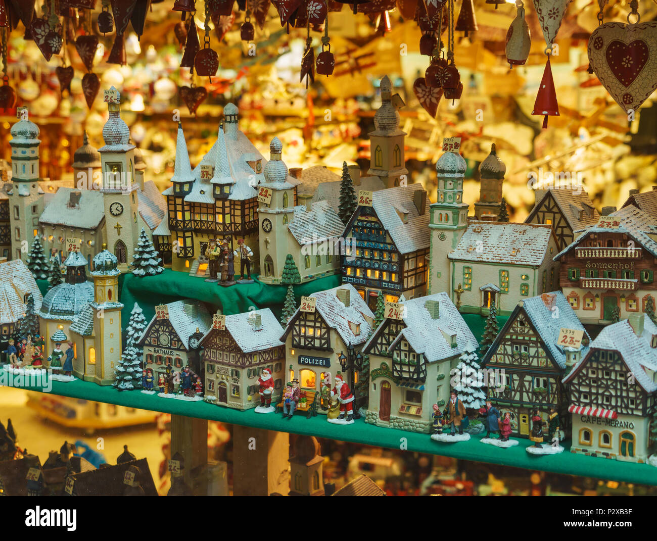 St.Wolfgang, Austria - October 24, 2017: Ceramic toy houses, toys for ...