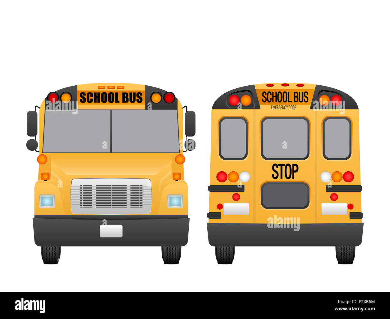 School bus on a white background. Vector illustration Stock Photo - Alamy
