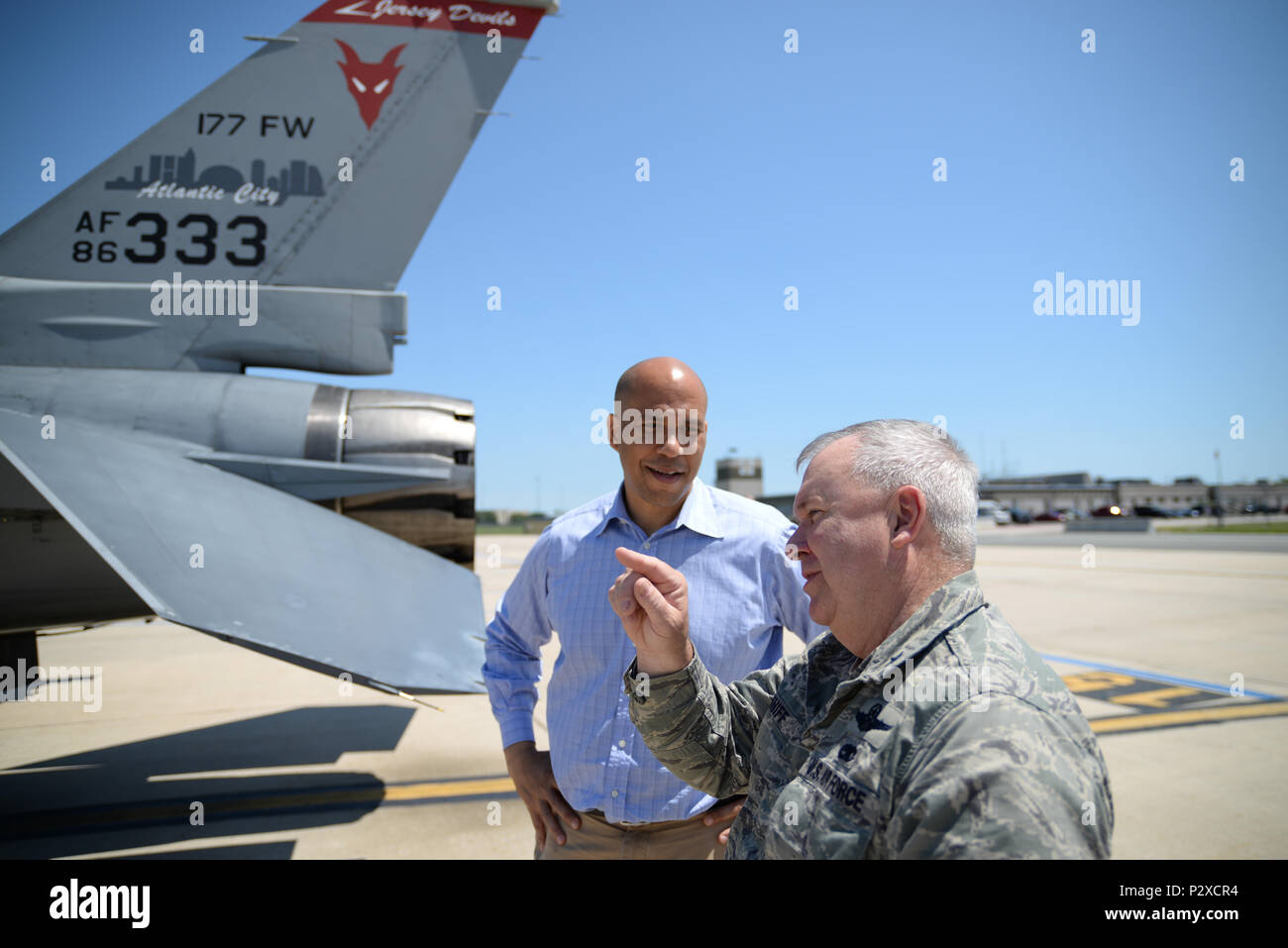 U.S. Sen. Cory Booker and U.S. Air Force Brig. Gen. Michael L. Cunniff ...
