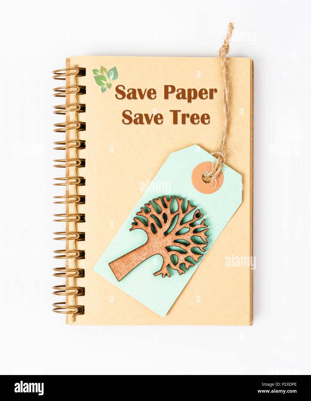 Save paper save tree on recycle diary. Ecology recycle concept Stock ...