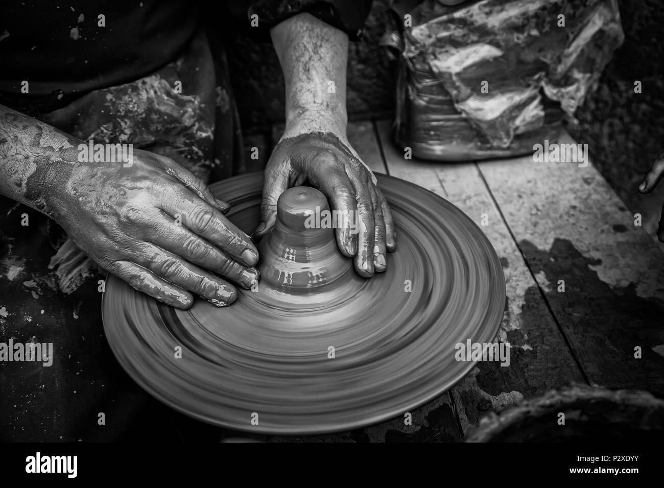 Traditional Potter, detail of manual work, arts and crafts Stock Photo ...