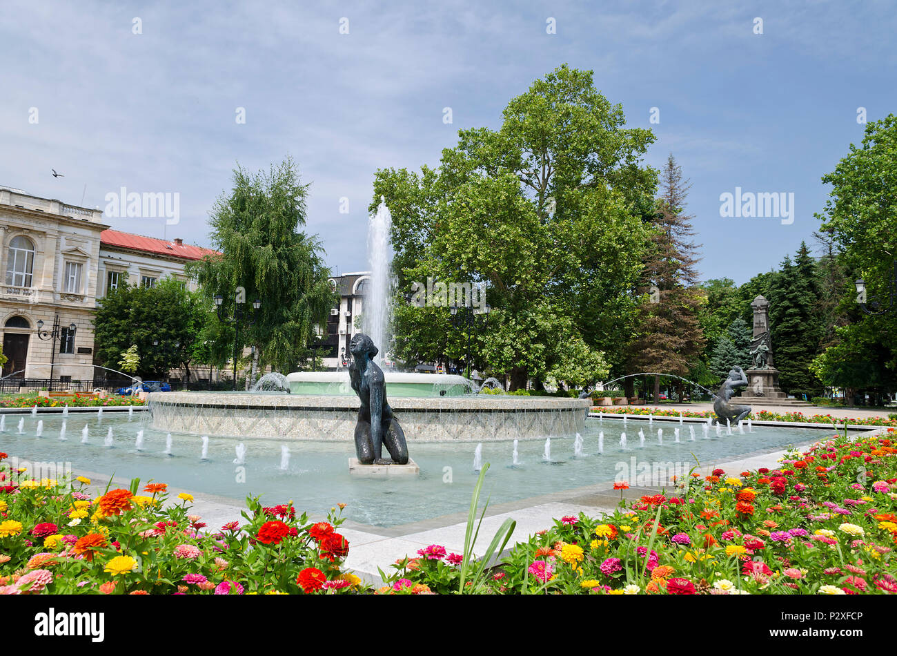 Beautiful fountain in the city center of Ruse Stock Photo - Alamy