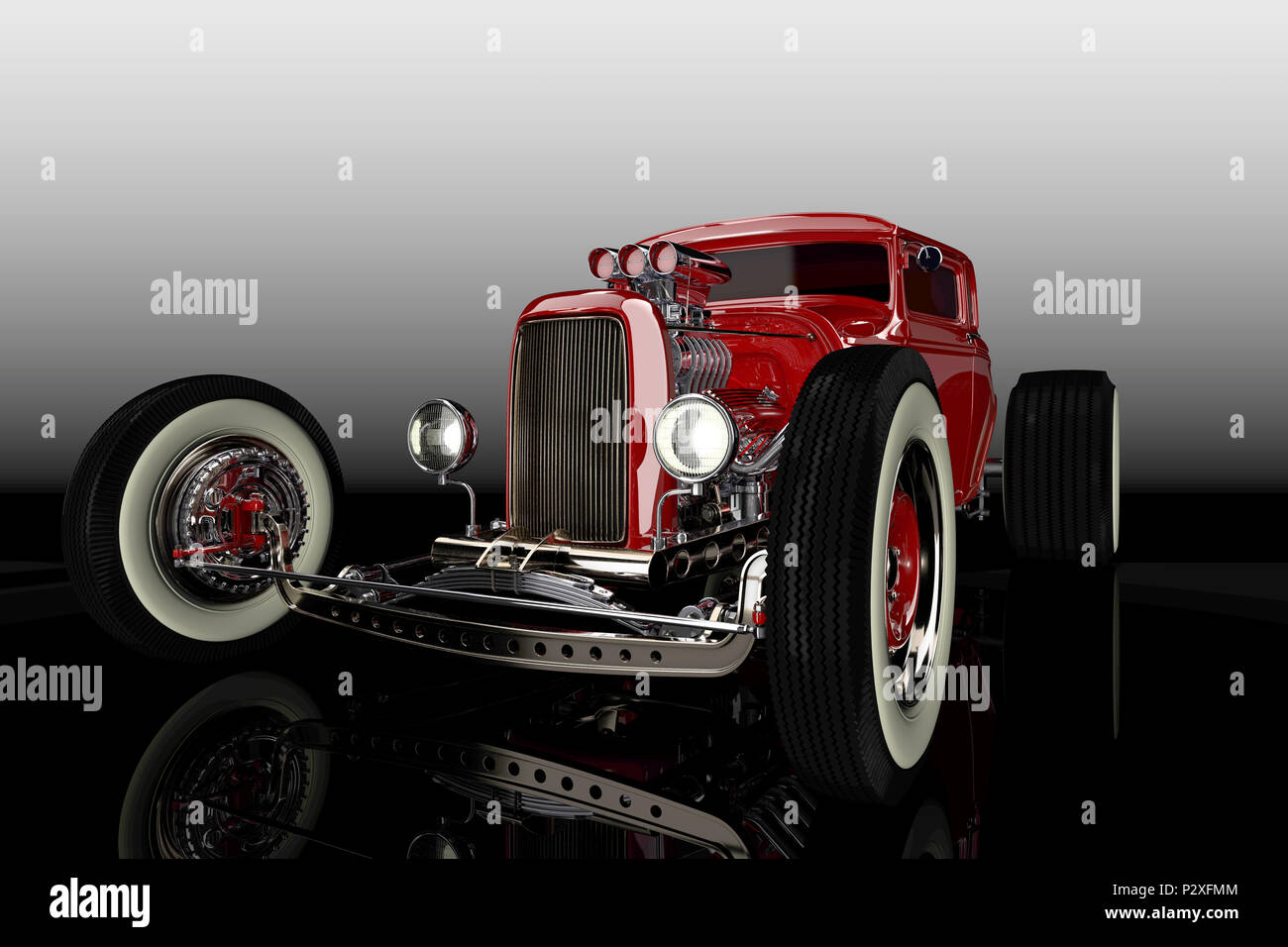 Hot Rod 3D render Stock Photo - Alamy