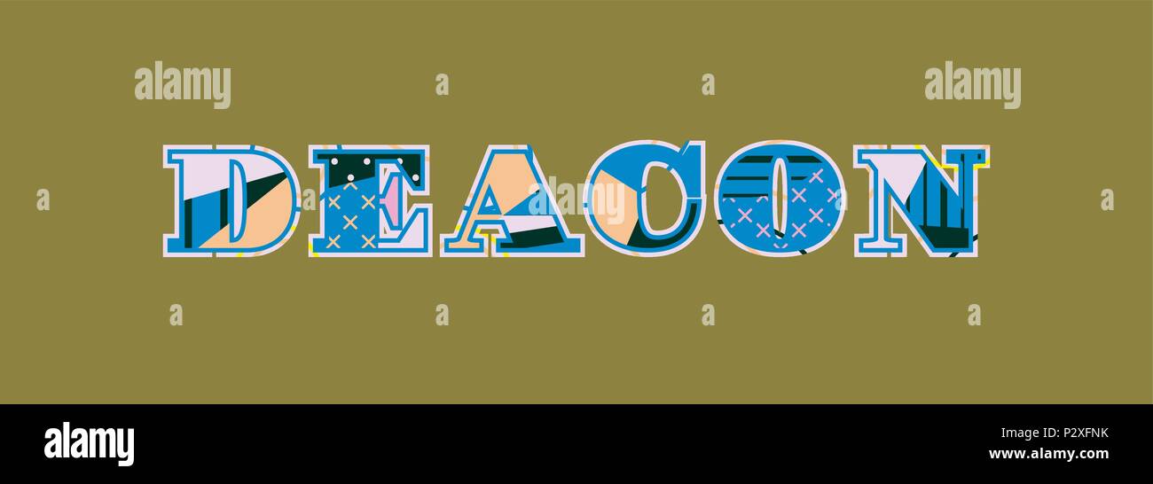 The word DEACON concept written in colorful abstract typography. Vector ...