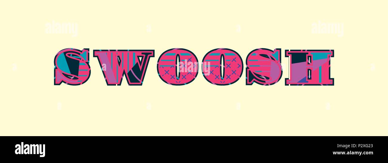 The word SWOOSH concept written in colorful abstract typography. Vector ...