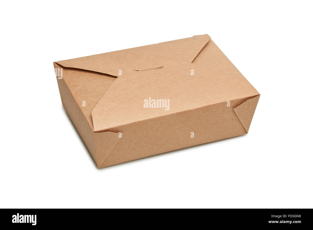 Delivery blank carton box for ready to eat food isolated on white with ...