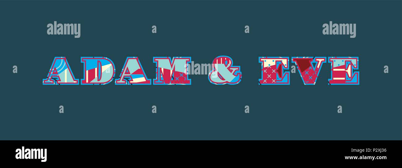 The names ADAM & EVE concept written in colorful abstract typography ...