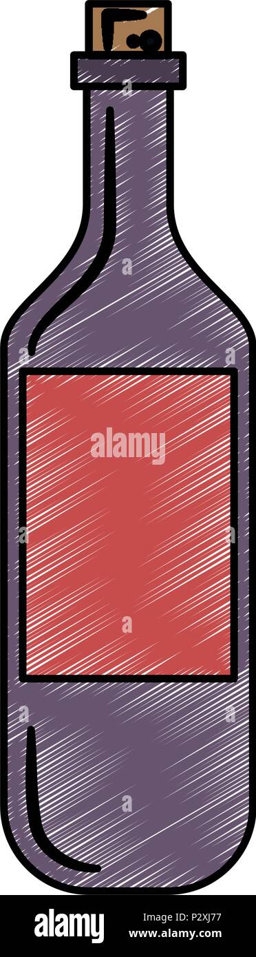 Wine bottle isolated scribble Stock Vector Image & Art - Alamy