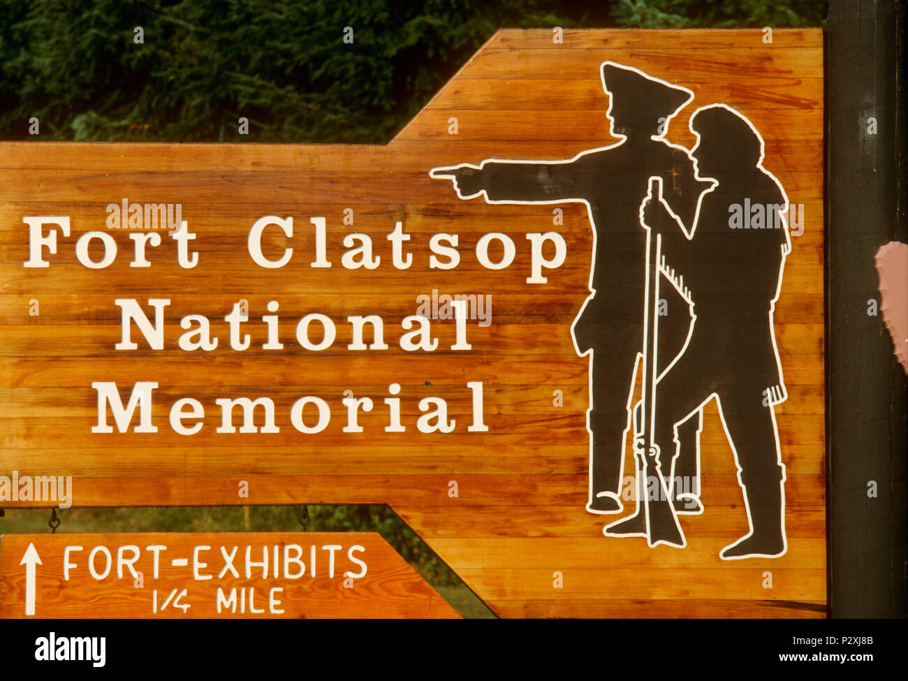 Entrance sign, Fort Clatsop National Memorial, Oregon Stock Photo - Alamy
