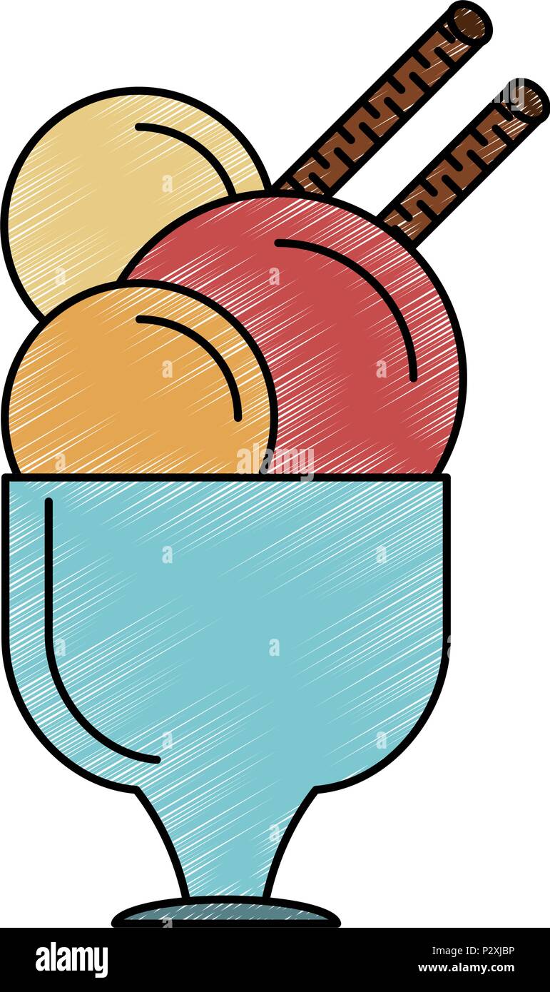 Ice cream cup isolated scribble Stock Vector Image & Art - Alamy