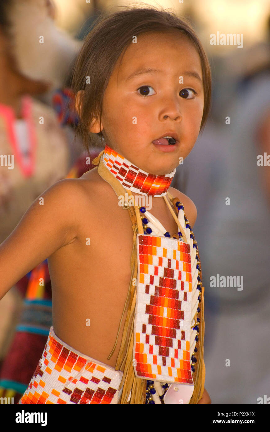Native American boy in regalia, Pi-Ume-Sha Treaty Days, Warm Springs ...