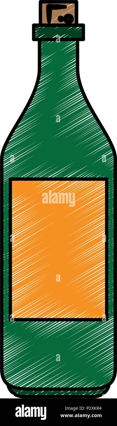 Wine bottle isolated scribble Stock Vector Image & Art - Alamy