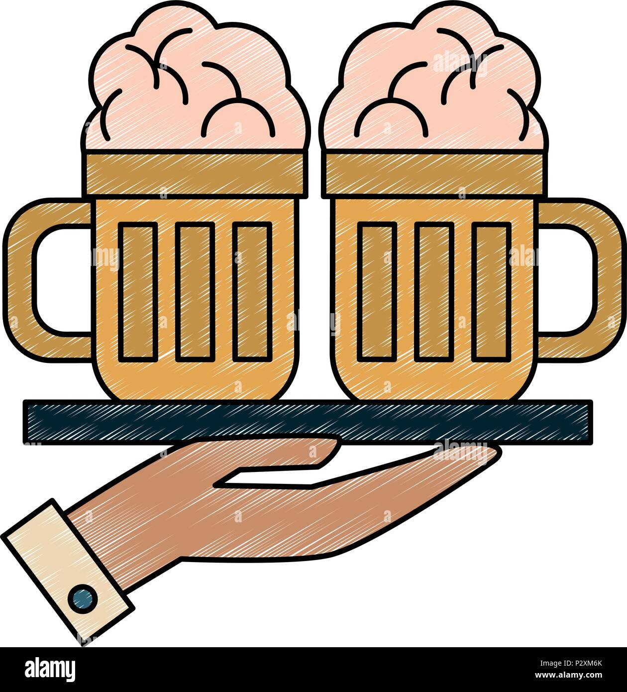Hand holding beers scribble Stock Vector Image & Art - Alamy