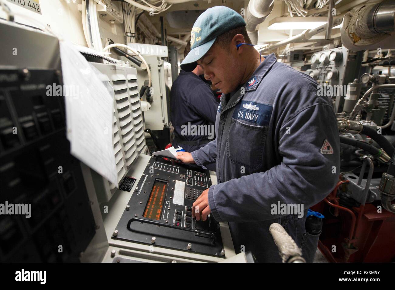 160801-N-ZE250-276 MEDITERRANEAN SEA (Aug. 1, 2016) - Engineman 2nd ...