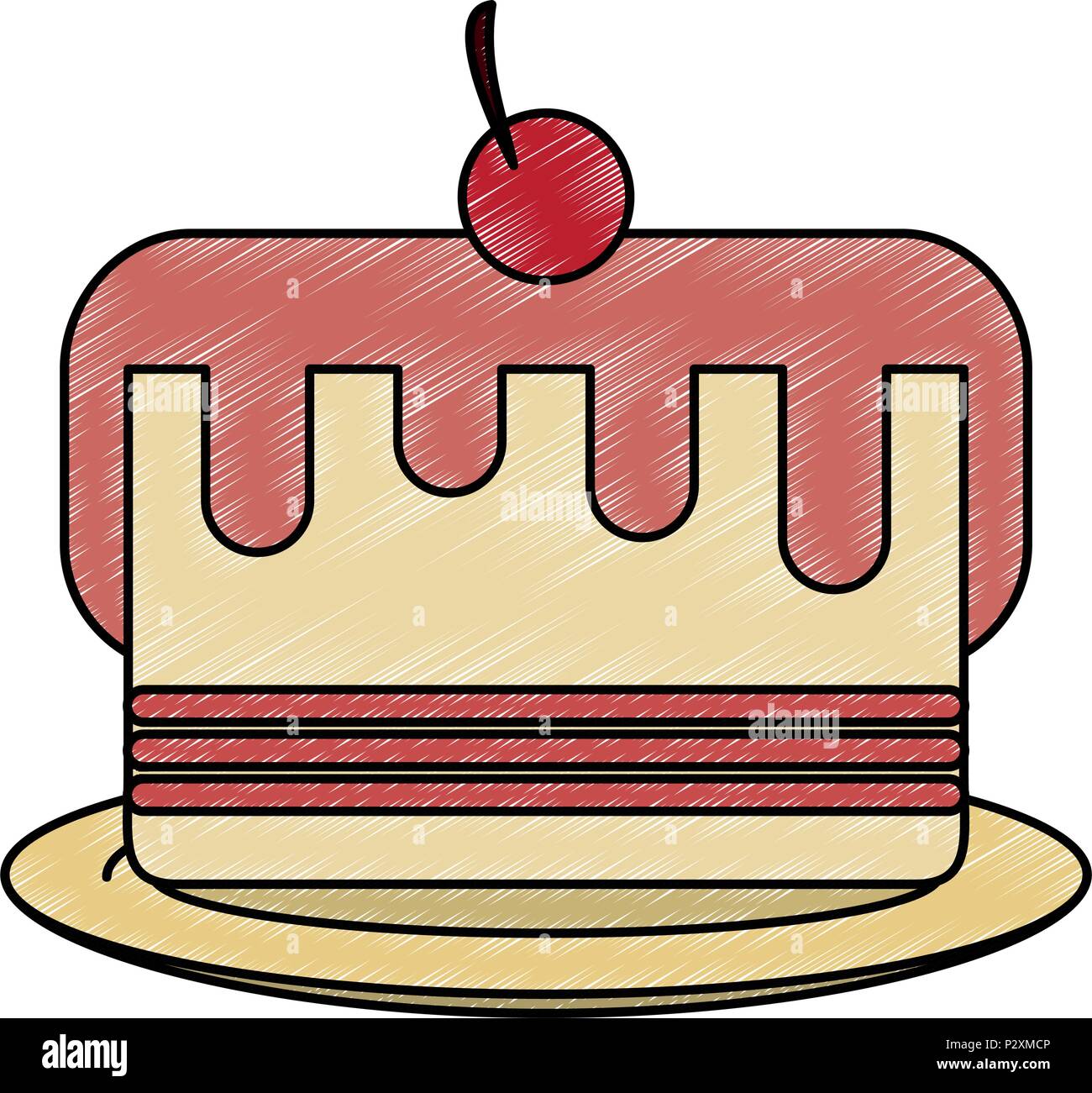 Delicious big cake scribble Stock Vector Image & Art - Alamy