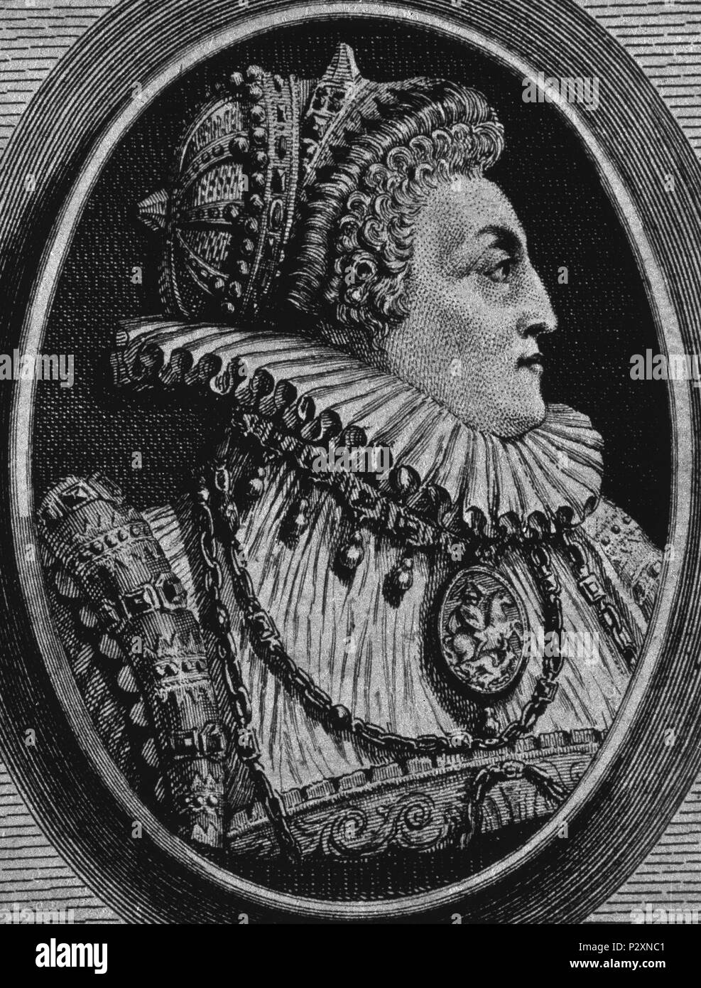 Elizabeth I of England (1533-1603). Location: BIBLIOTECA NACIONAL ...