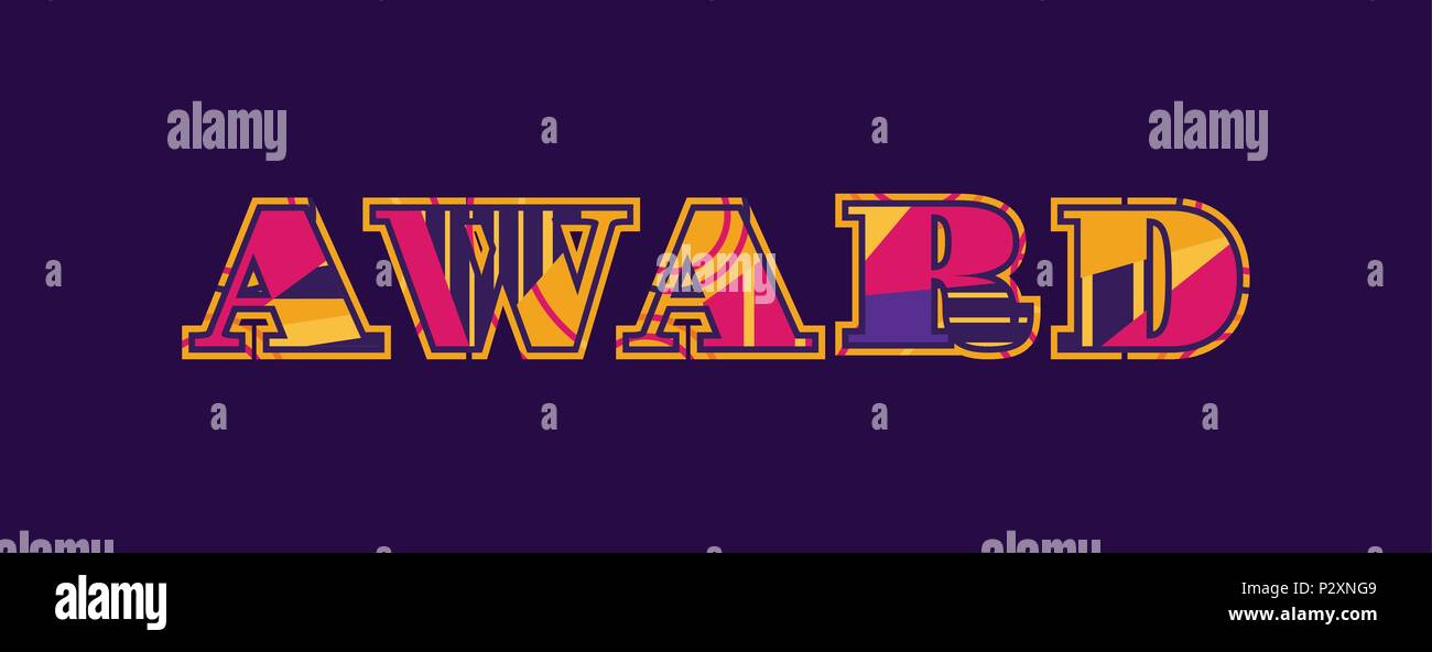 The word AWARD concept written in colorful abstract typography. Vector ...
