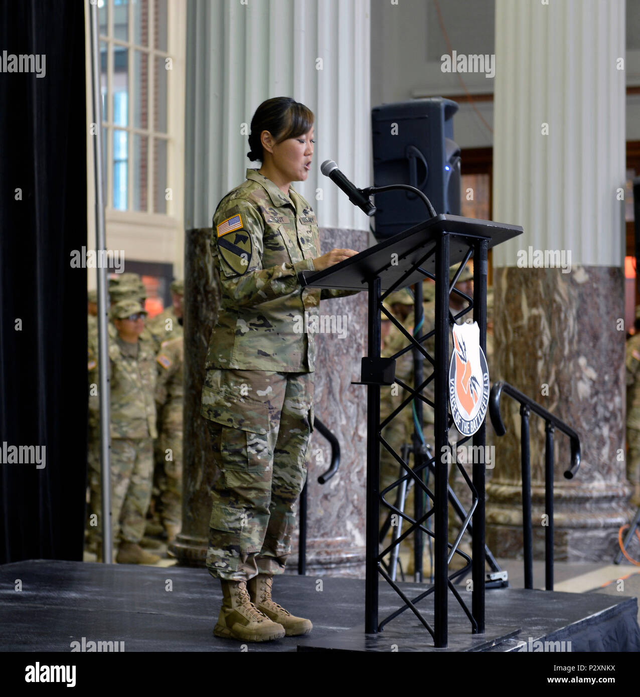 Texas Army National Guard Lt. Col. Tanya Trout, commander for the 136th ...