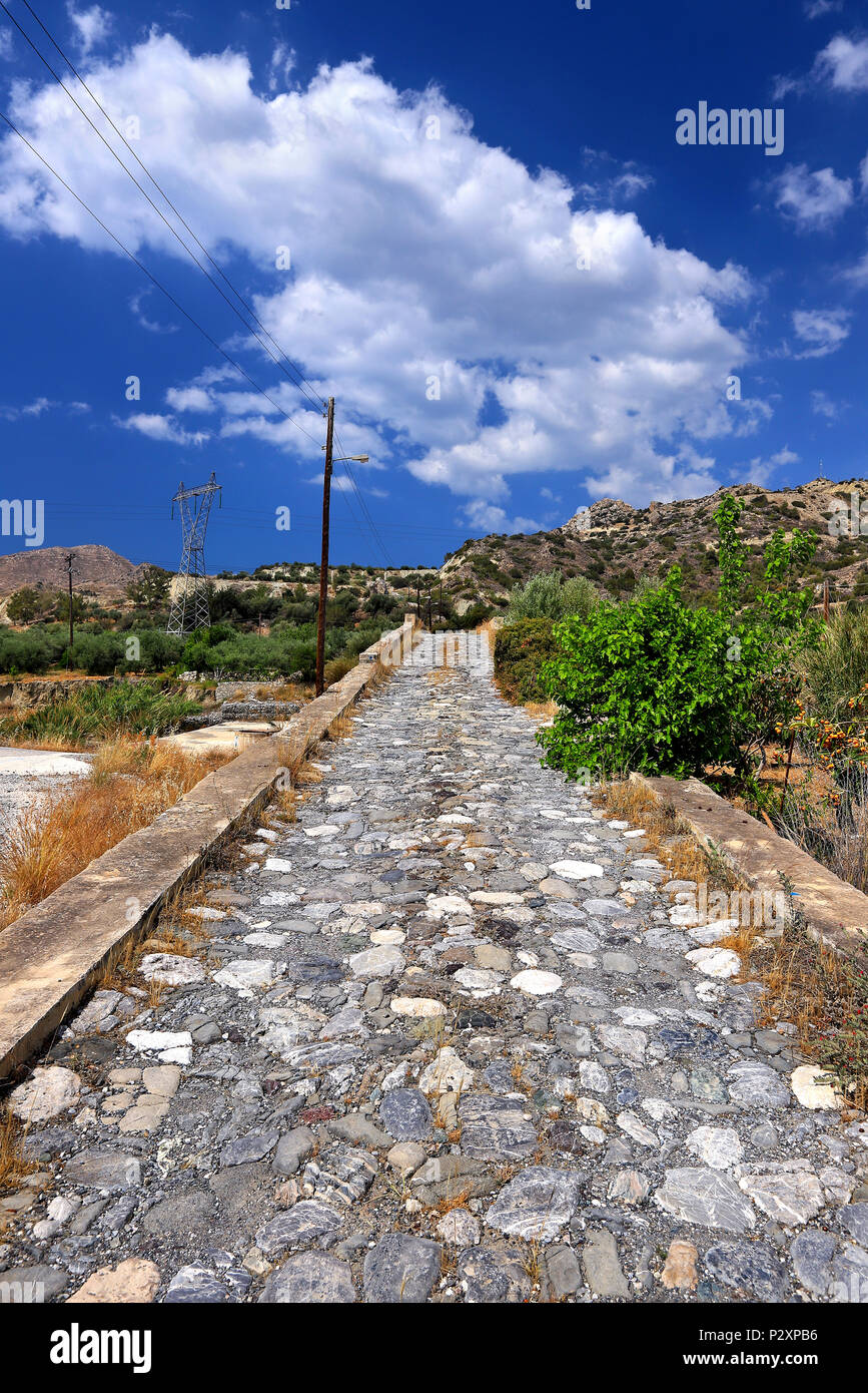 Old stone arched bridge (built in 1884) near Myrtos village, Ierapetra ...