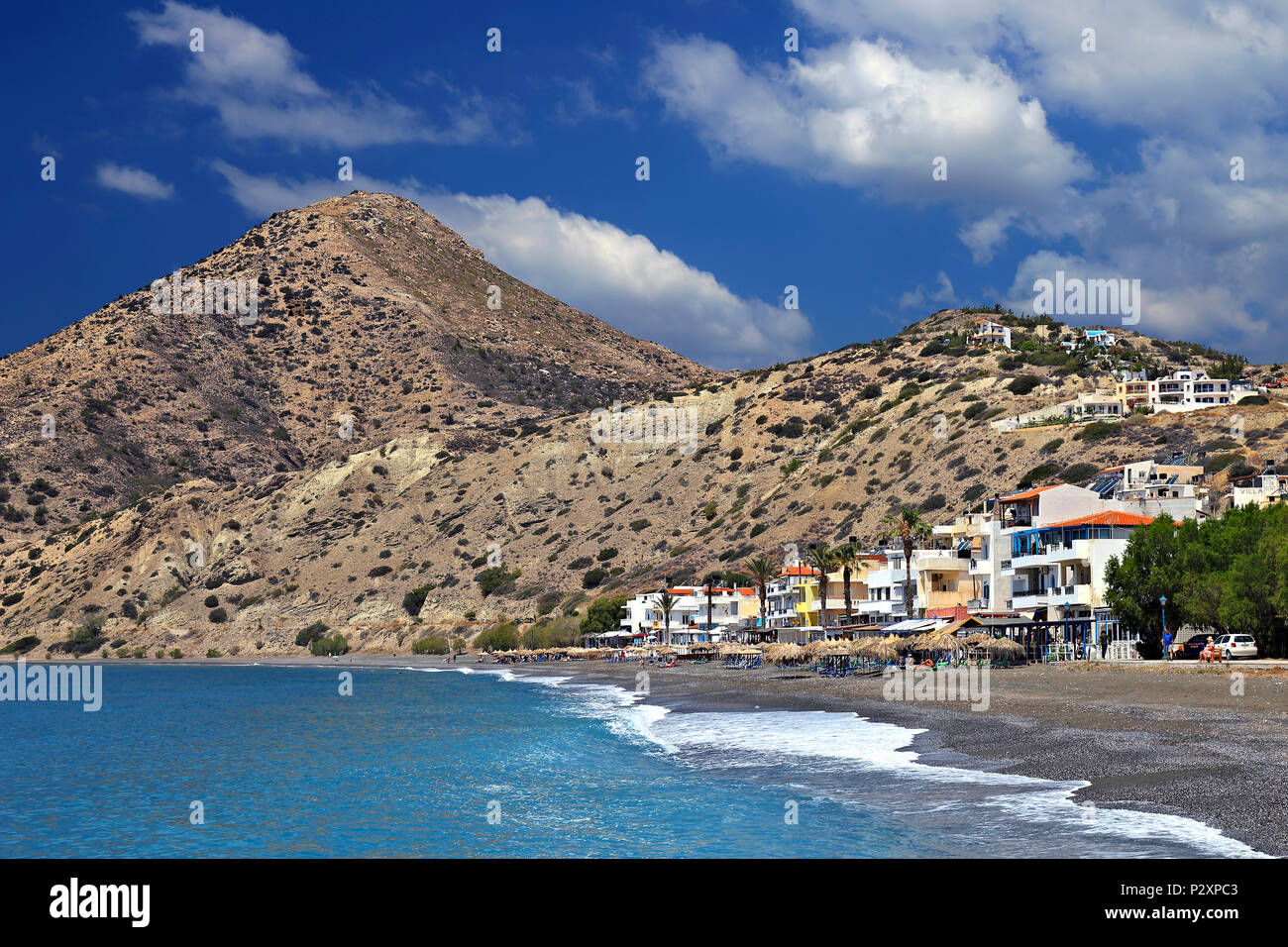 Myrtos village, municiaplity of Ierapetra, Lasithi prefecture, Crete ...