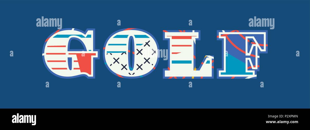 The word GOLF concept written in colorful abstract typography. Vector ...