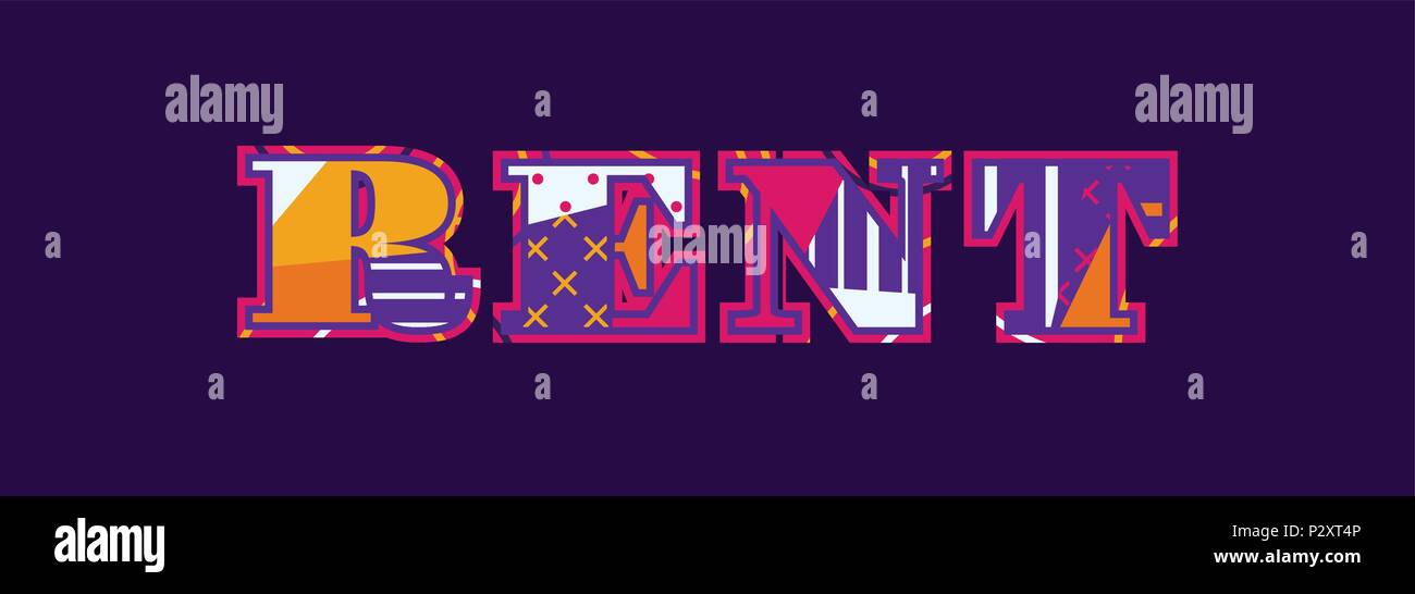 Word rent concept written Stock Vector Images - Alamy